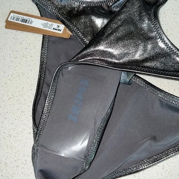 SKIMS | Swim | Skims Metallic Swim Halter Monokini One Piece Swimsuit ...